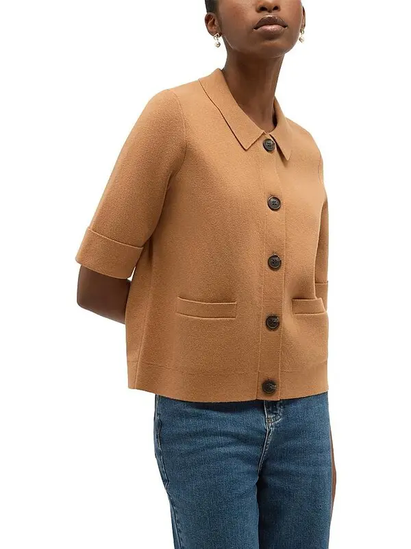 HOBBS LONDON Elle Knitted Jacket - Camel