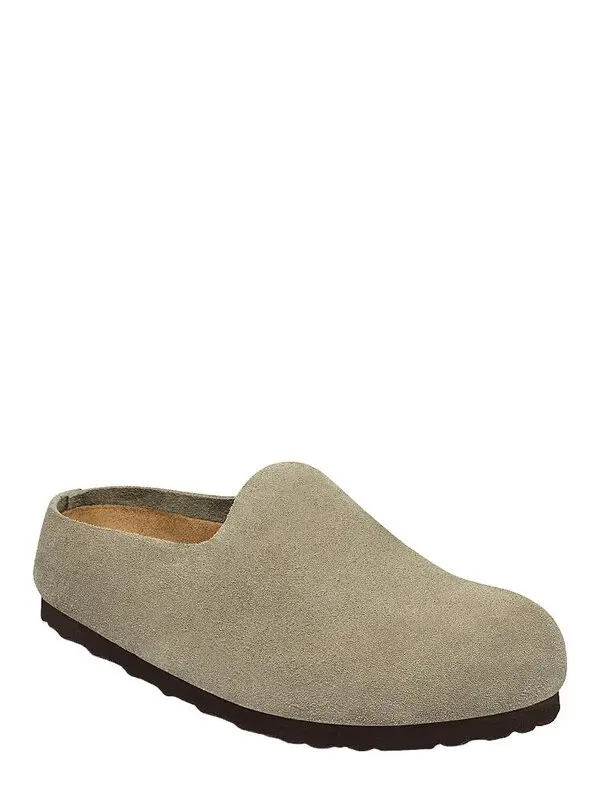 BIRKENSTOCK Amsterdam Wrapped Suede Clogs - Taupe