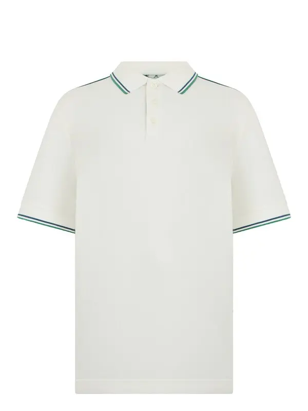 Burberry Short-sleeve Polo Shirt With Contrast Trim - White