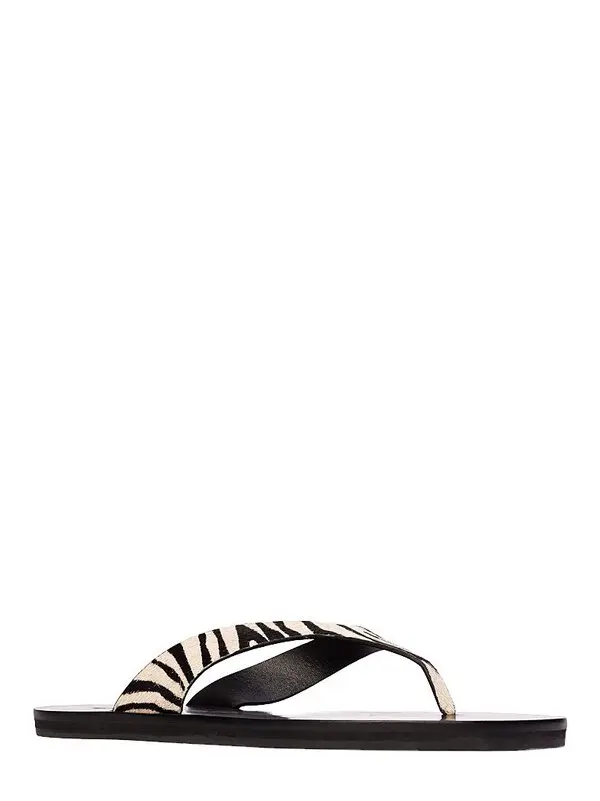 BLACK SUEDE STUDIO Calf Hair Flip Flops - Zebra