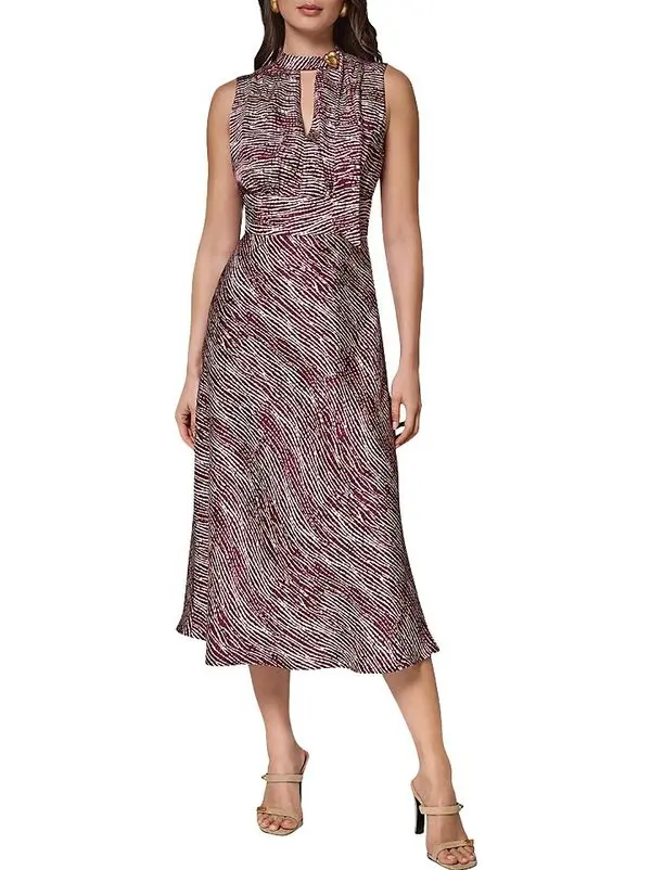 Donna Karan New York Sleeveless Keyhole Midi Dress - Prune Multi