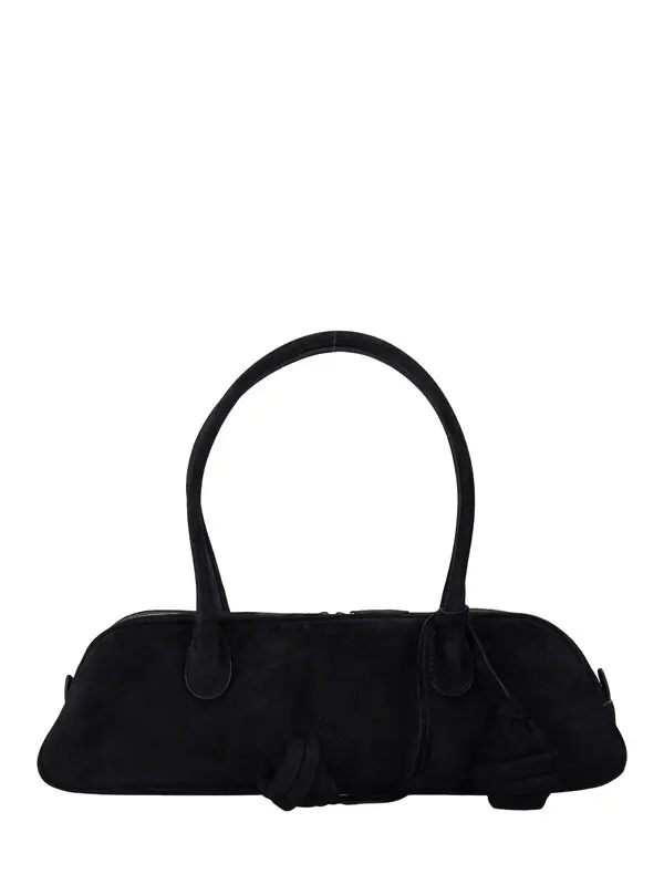 Magda Butrym Brigitte Trapeze Handbag In Suede Leather - Nero