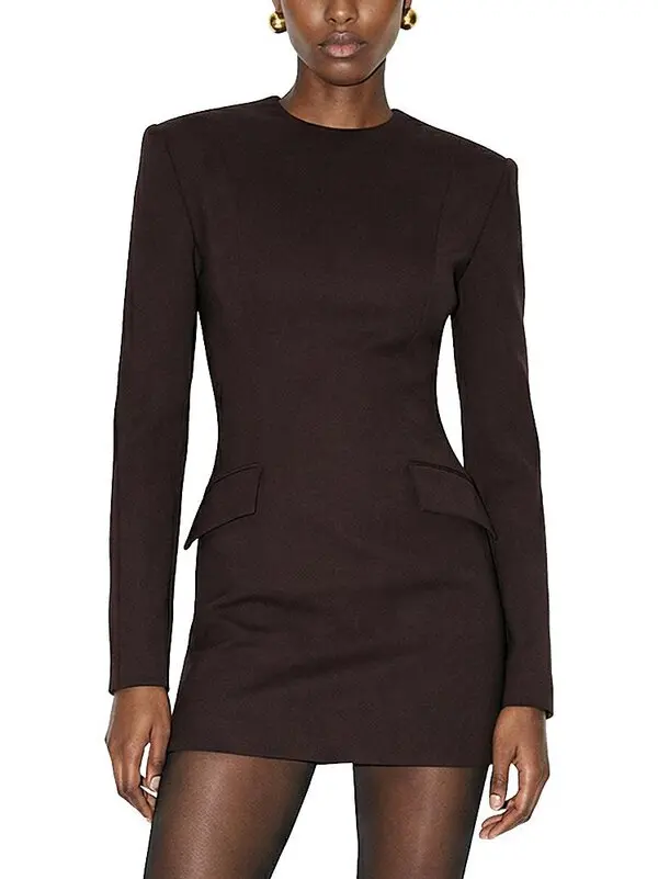 Ronny Kobo Brette Long Sleeve Mini Dress - Chocolate