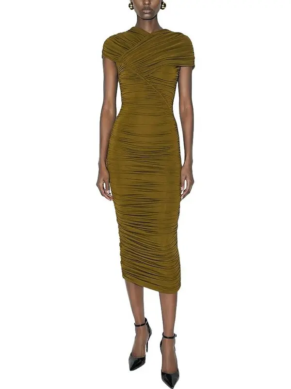 Ronny Kobo Janel Ruched Dress - Tapenade