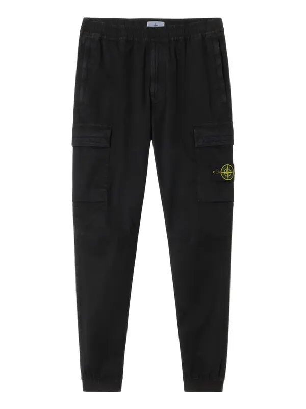 Stone Island Drawstring Waist Cargo Pants - Nero