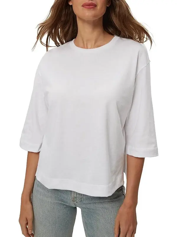 Michael Stars Sharona 3/4 Sleeve Tee - White