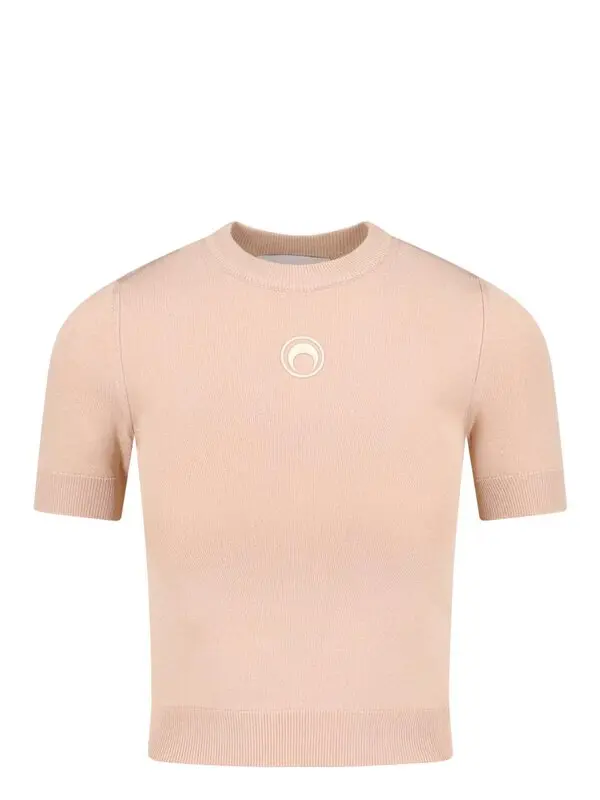 MARINE SERRE Lightweight Natural Viscose Blend Sweater - Beige