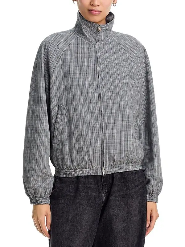 Acne Studios Plaid Zip-up Bomber Jacket - Multi Grey
