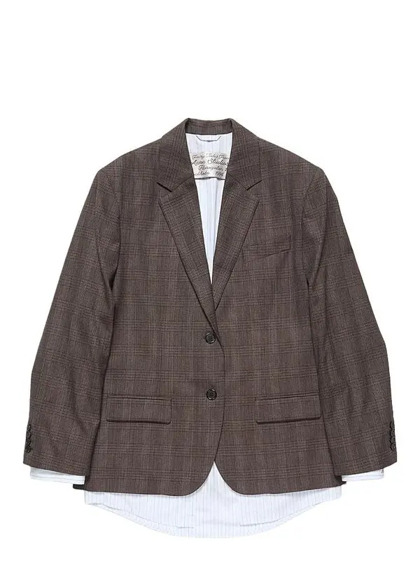 Acne Studios Mixed Media Single-breasted Blazer - Brown/black