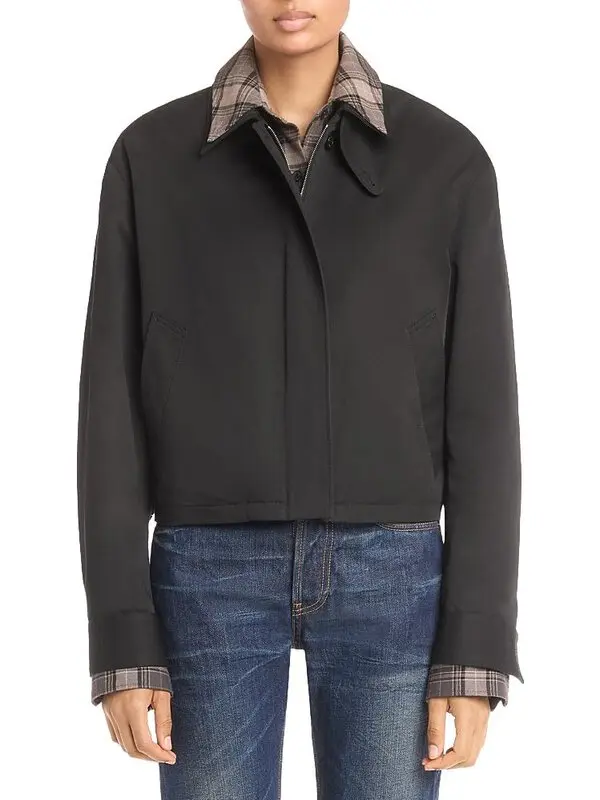 Acne Studios Check Trim Cotton Jacket - Black