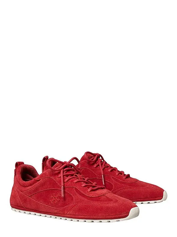 Tory Burch Suede Lace-up Sneakers - Red