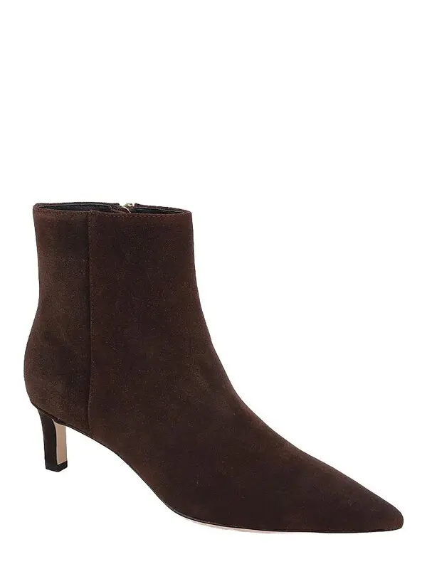 L'Agence Lilly Suede Ankle Boots - Dark Brown Suede