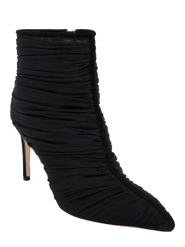 L'Agence Fulton Ruched Mesh Ankle Boots - Black Mesh