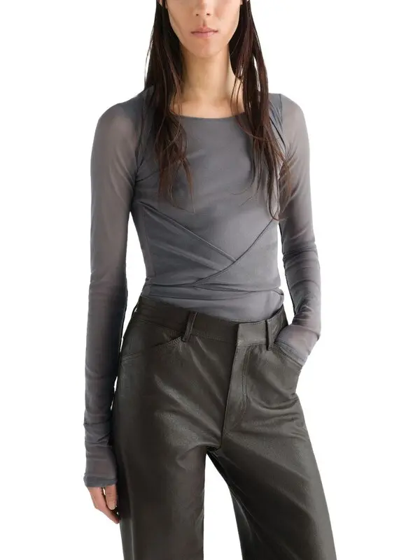 LEMAIRE Ballerina Knotted Long Sleeve Top - Grey