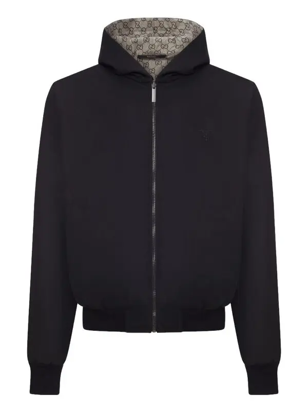 Gucci Reversible Bomber Jacket With Hood - Black