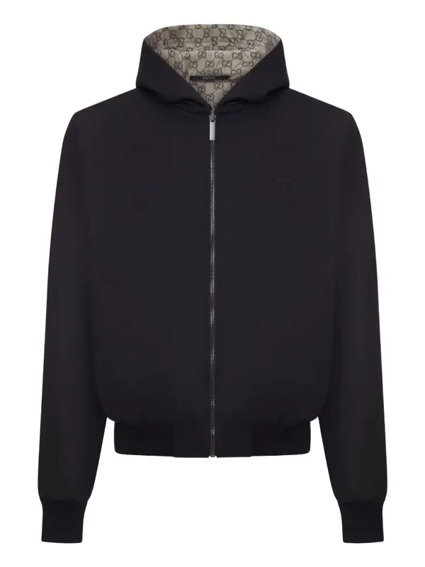 Gucci Reversible Bomber Jacket With Hood - Black