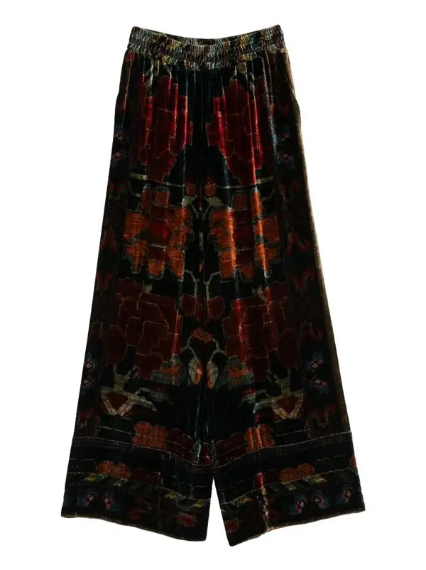 PIERRE-LOUIS MASCIA Printed Wide-leg Trousers - Red