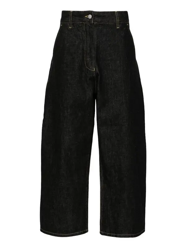 Studio Nicholson Cropped Wide-leg Denim Jeans - Black