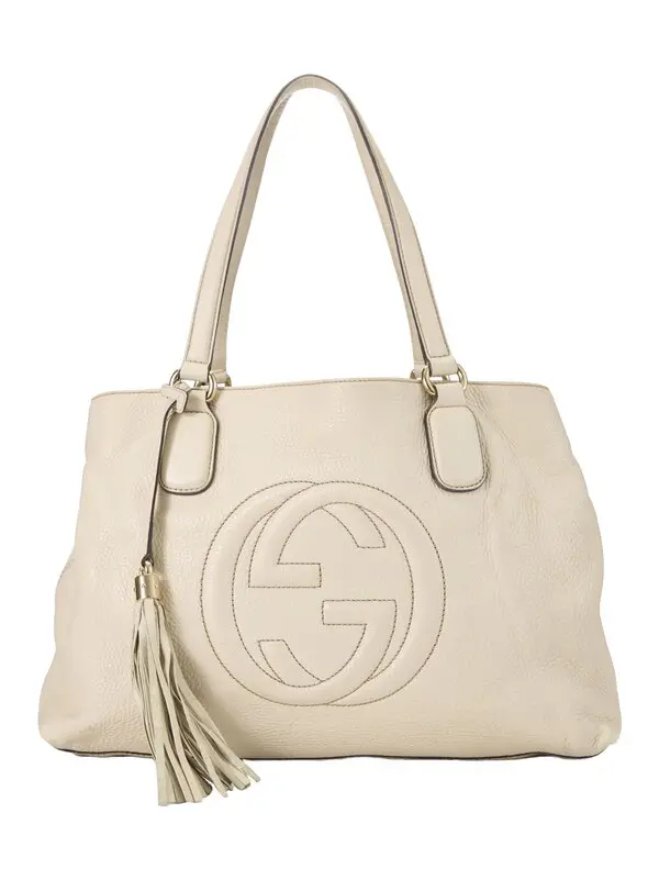 Gucci Soho Leather Working Tote - Cream