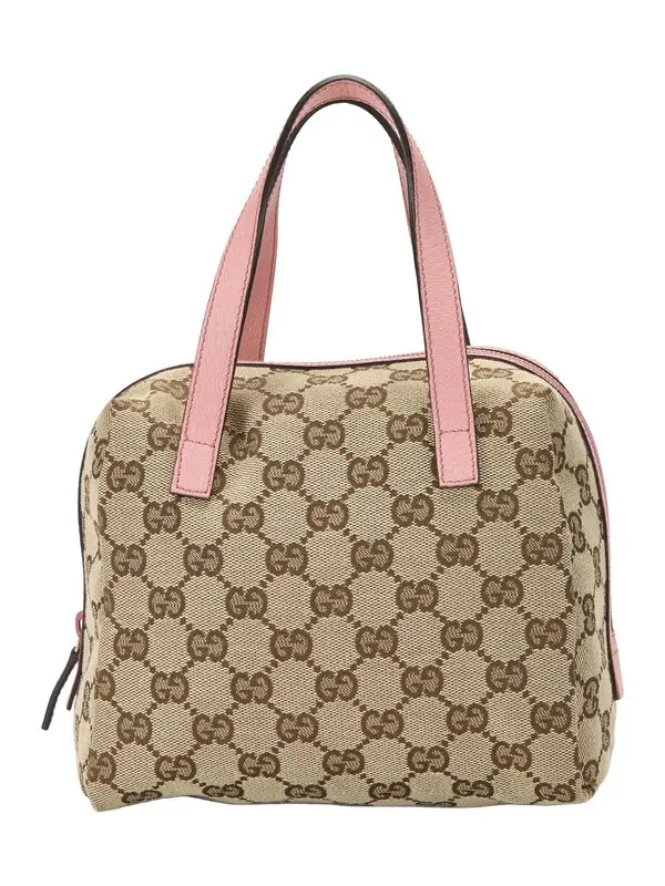 Gucci Original Gg Canvas Tofu Bag With Leather Trim - Pink