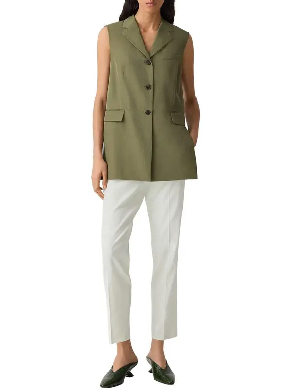 Theory Washed Twill Vented Vest - Green