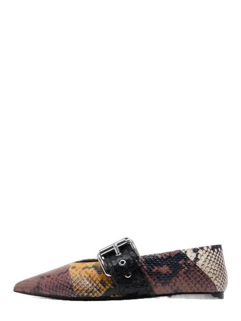 Bimba Y Lola Belt Ballerina Flats - Brown