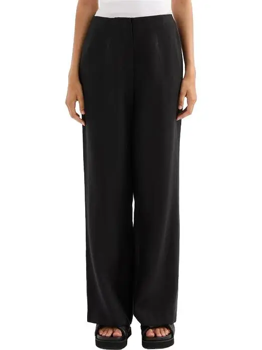 Nude Lucy Marli Linen Tailored Trousers - Black