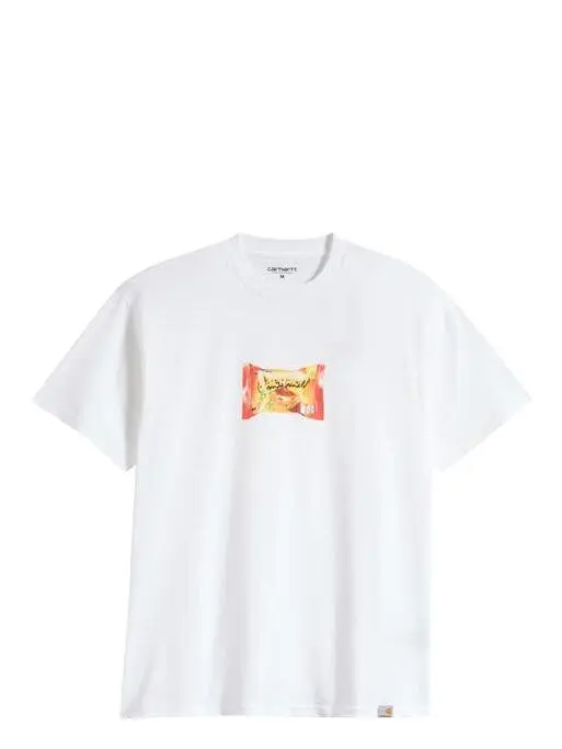 Carhartt Work In Progress Road Side Snack Organic Cotton Graphic T-shirt - White
