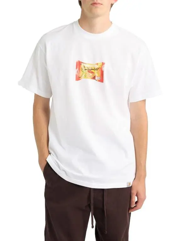 Carhartt Work In Progress Road Side Snack Organic Cotton Graphic T-shirt - White