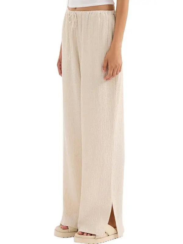 Nude Lucy Palma Pant Textured Wide Leg Trousers - Cream