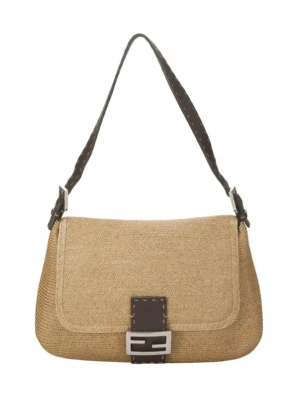 Fendi Raffia Shoulder Bag - Brown
