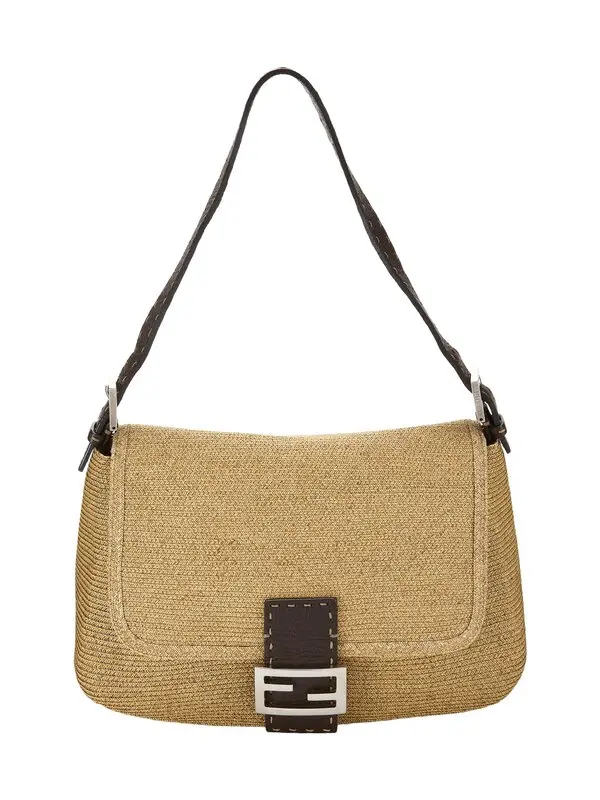 Fendi Raffia Shoulder Bag - Brown