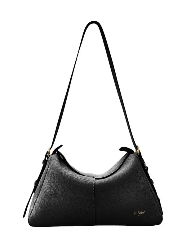 MI BOLSA LONDON Madolyn Genuine Pebble Leather Shoulder Bag - Black