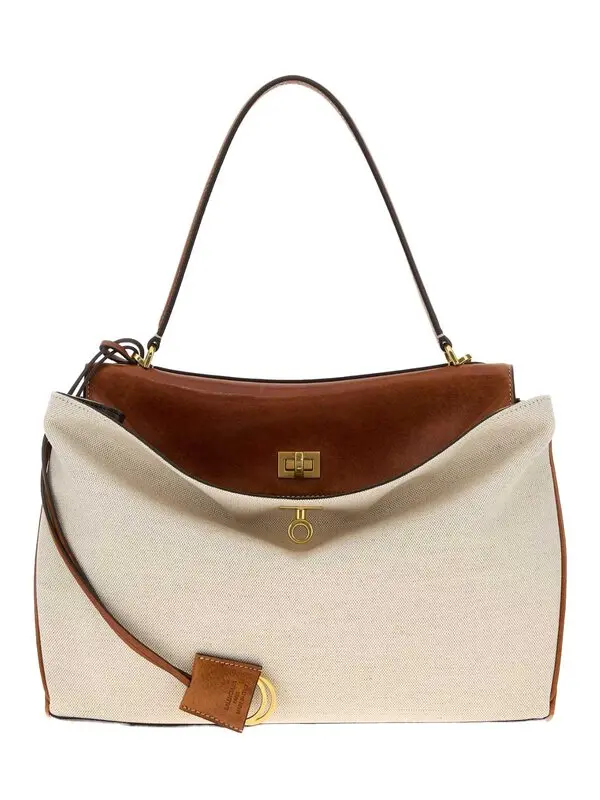 Balenciaga Sand Canvas Medium Rodeo Handbag - Brown