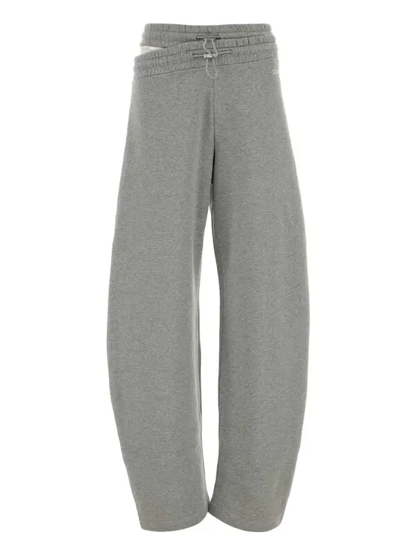 Attico Melange Grey Cotton Joggers - Gray