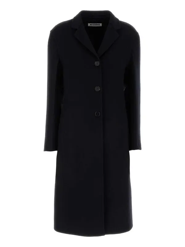 JIL SANDER Cashmere Blend Coat - Black
