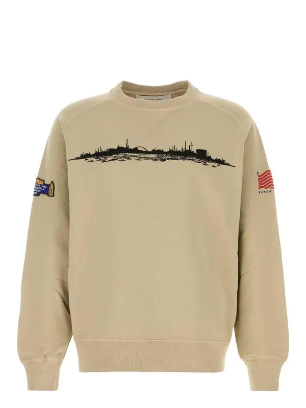 GOLDEN GOOSE Cappuccino Cotton Oversize Sweatshirt - Brown