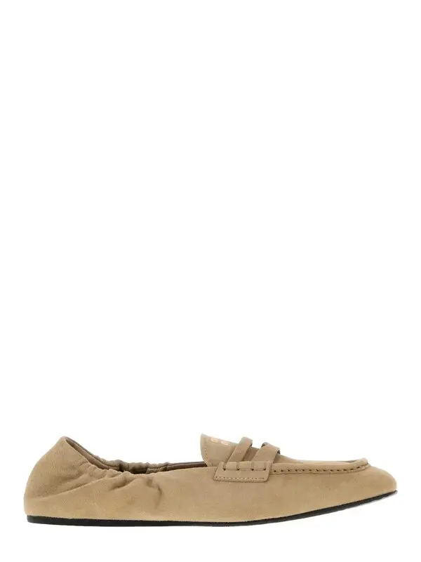 Miu Miu Suede Leather Loafers - Brown