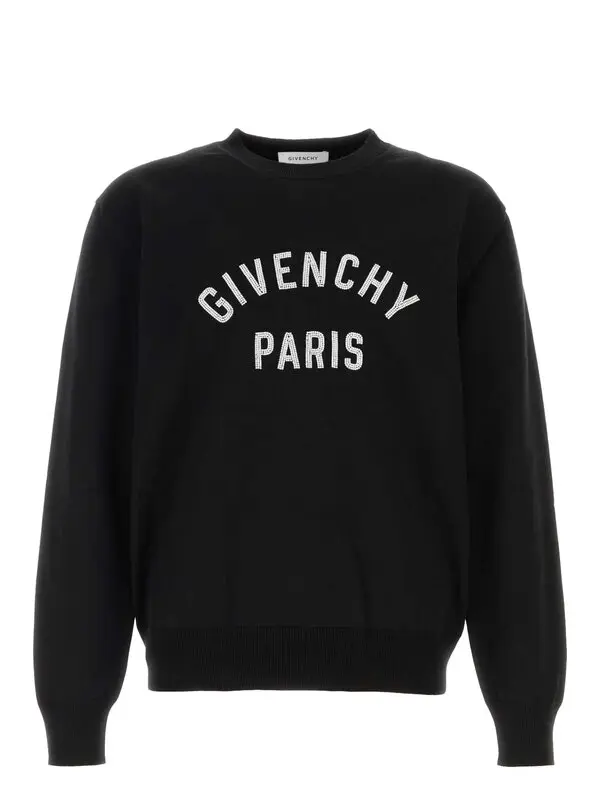 Givenchy Cotton Crew Neck Sweater - Black