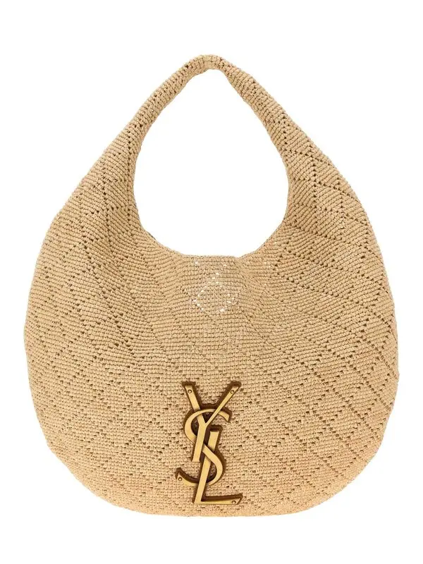 Saint Laurent Raffia Icare Shopping Bag - Brown