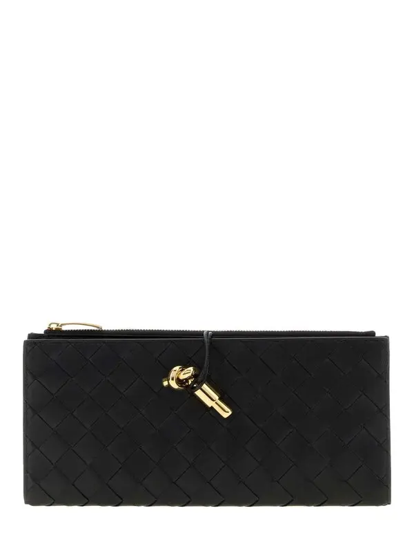 Bottega Veneta Nappa Leather Andiamo Wallet - Black