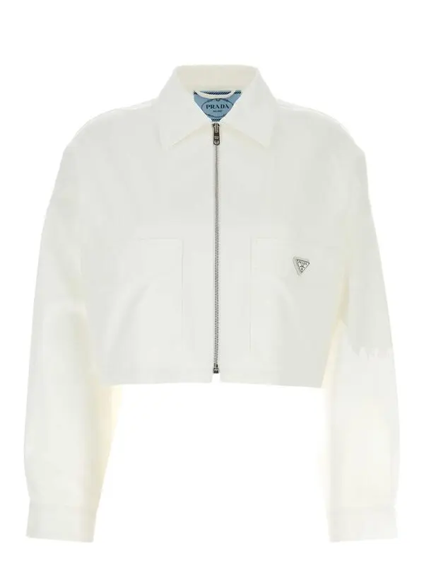 Prada Cropped Twill Jacket - Black