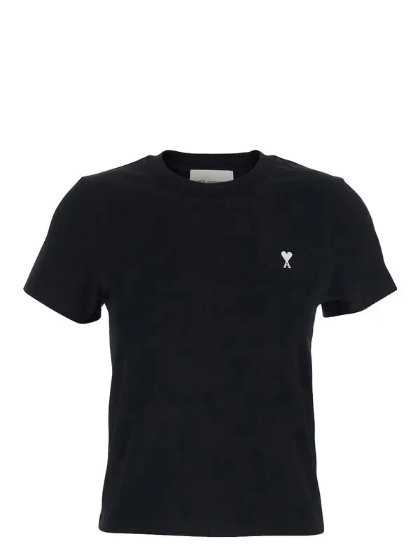 AMI Paris Cotton T-shirt With Adc Embroidery - Multicolor