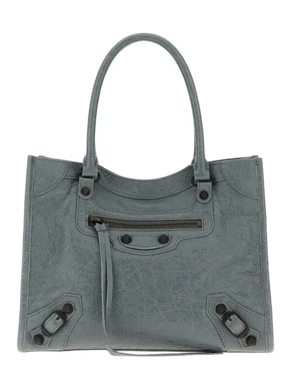 Balenciaga Powder Leather Mini Le City Handbag - Blue