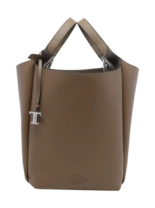 TOD'S Small Leather Bucket Bag - Brown