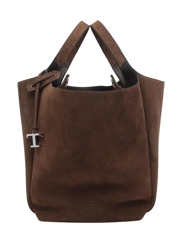 TOD'S Small Suede Bucket Bag - Brown