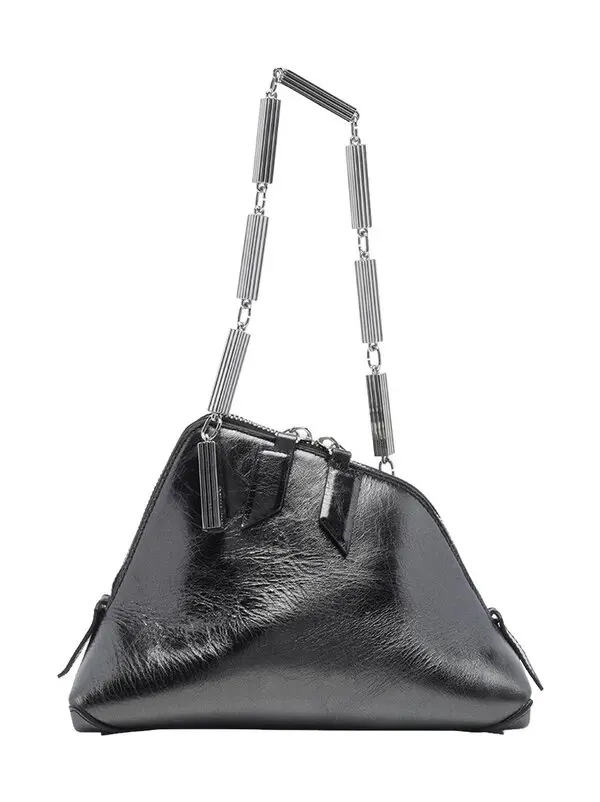 Attico La Scala Clutch With Chain Strap - Gray