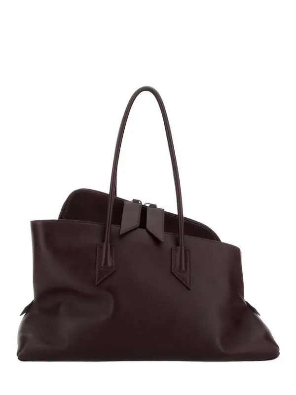 Attico Burgundy Leather Medium La Passeggiata Shoulder Bag - Red