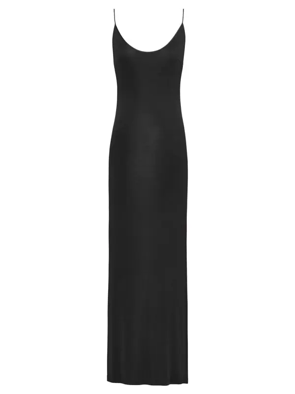 Saint Laurent Backless Maxi Dress With Chain Detail - Black