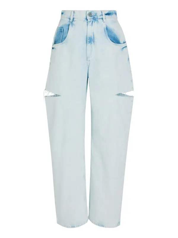MAISON MARGIELA Cut-out Wide-leg Jeans - Light Blue